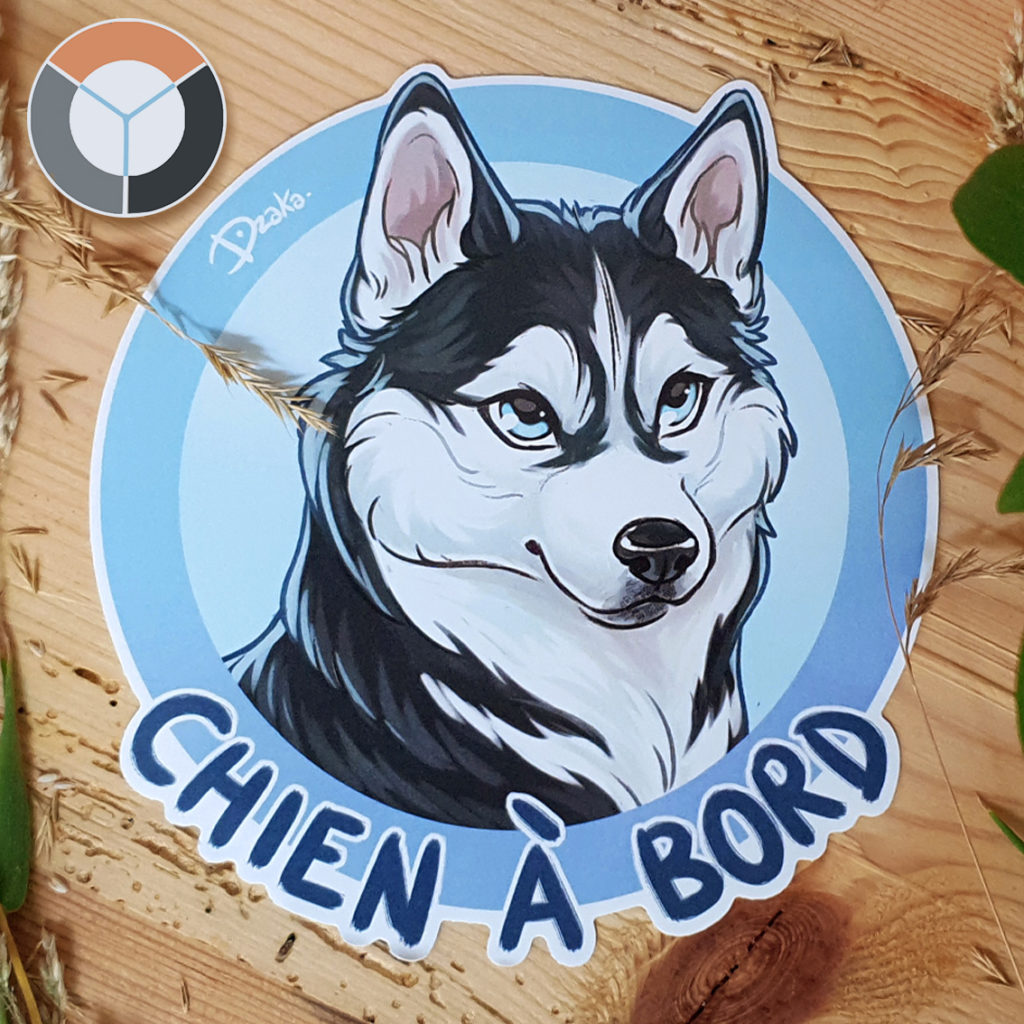 Sticker Auto • Husky • 3 variations de couleurs – Dzaka