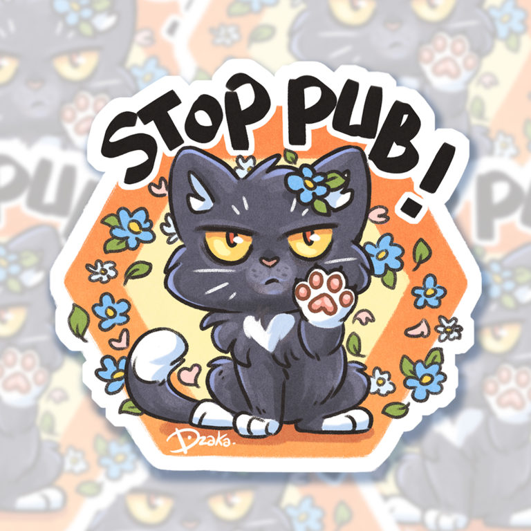 Stickers Stop Pub • Chat Blasé – Dzaka